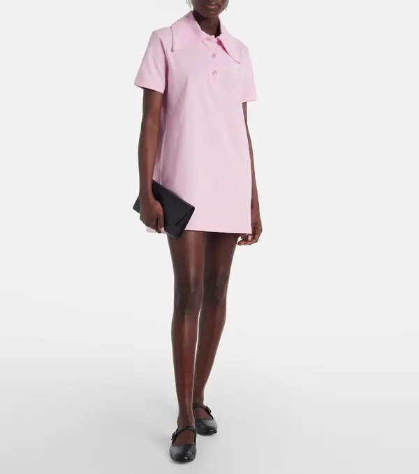 PATOU Logo Cotton Polo Dress - Pink