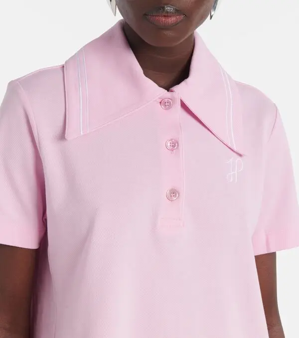 PATOU Logo Cotton Polo Dress - Pink