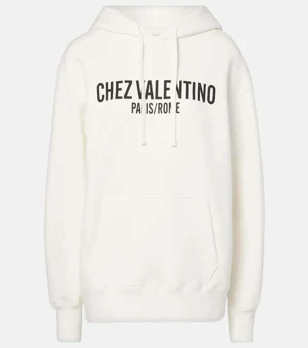 Valentino Garavani Printed Cotton Jersey Hoodie - White