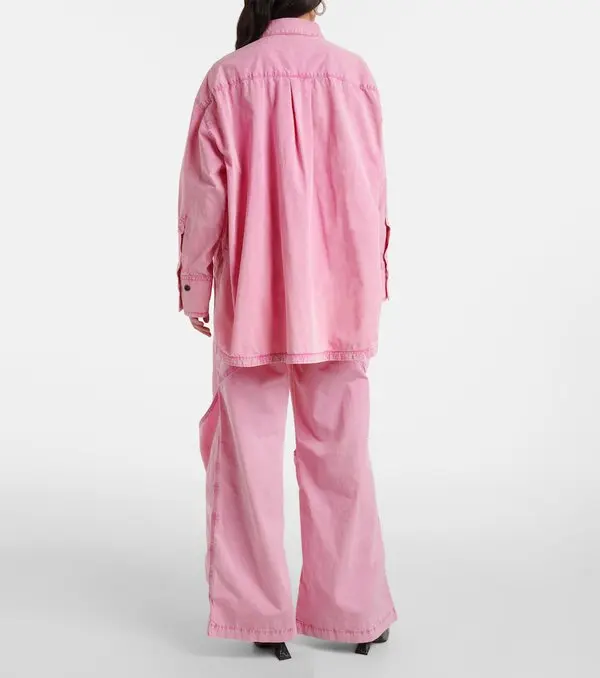 Attico Diana Asymmetric Overshirt - Pink