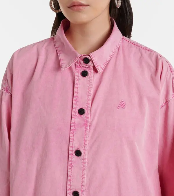 Attico Diana Asymmetric Overshirt - Pink