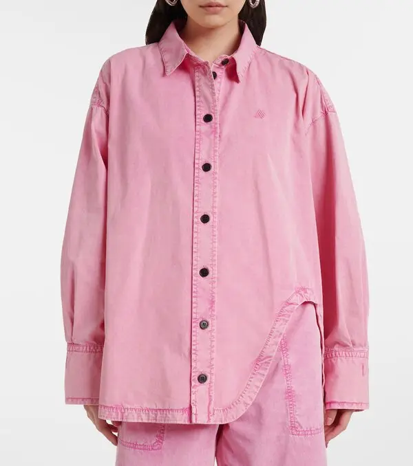 Attico Diana Asymmetric Overshirt - Pink