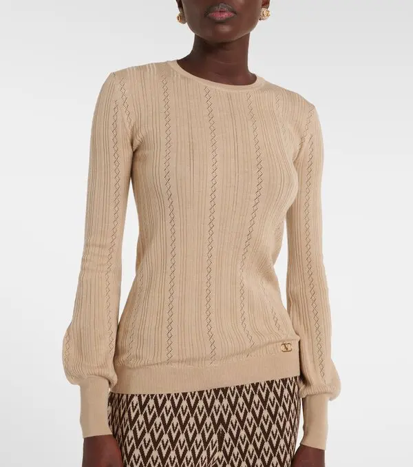Valentino Garavani Virgin Wool Sweater - Beige