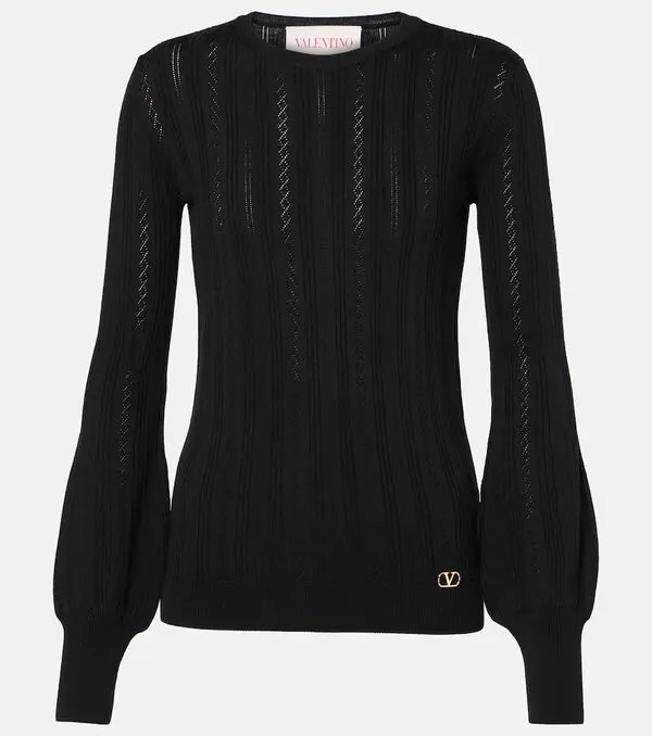 Valentino Garavani Maglia Virgin Wool Sweater - Black