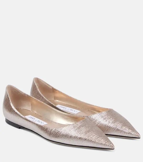 JIMMY CHOO Love Glitter Ballet Flats - Pink