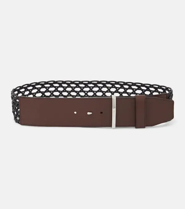 Max Mara Leather And Canvas Belt - Black
