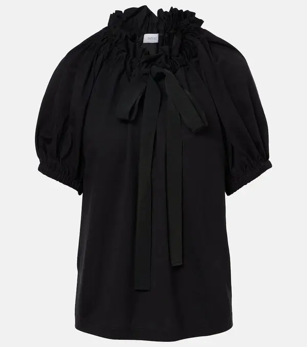 PATOU Cotton Jersey Top - Black