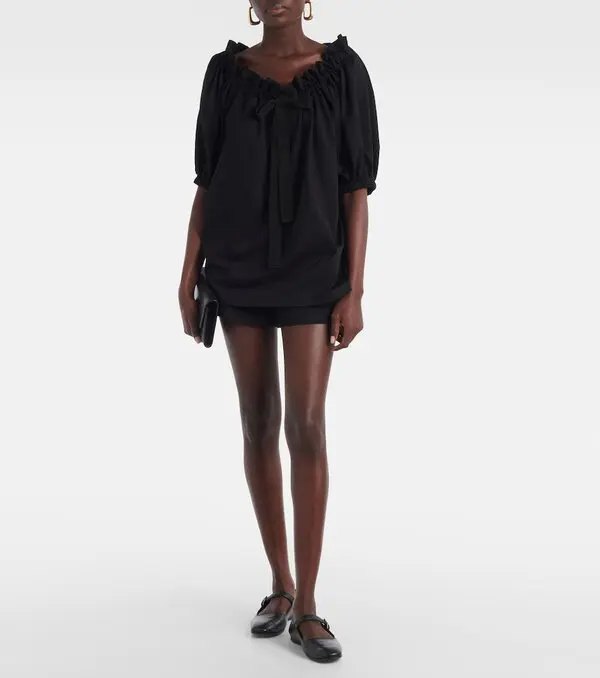 PATOU Cotton Jersey Top - Black