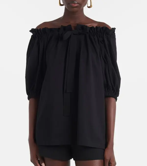 PATOU Cotton Jersey Top - Black