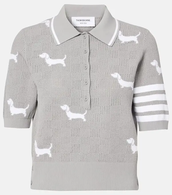 Thom Browne 4-bar Polo Shirt - Grey