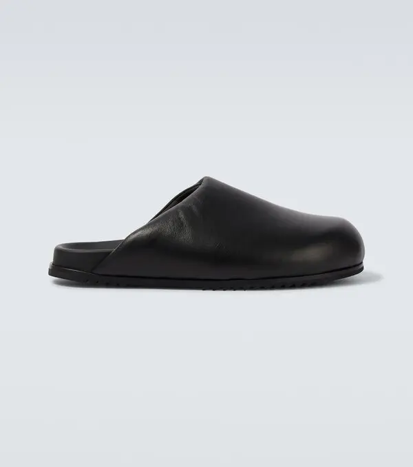 Rick Owens Granola Leather Mules - Black
