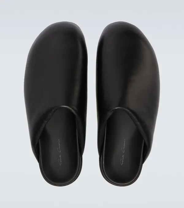 Rick Owens Granola Leather Mules - Black