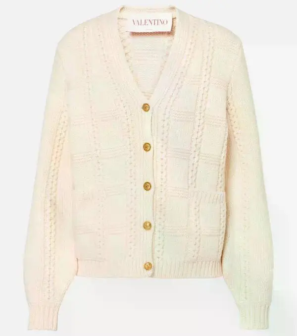 Valentino Garavani Virgin Wool Cardigan - Beige