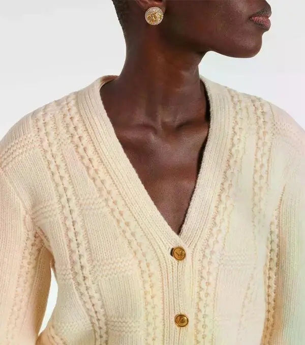 Valentino Garavani Virgin Wool Cardigan - Beige