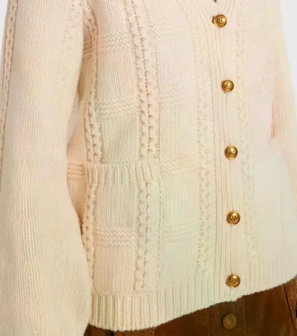 Valentino Garavani Virgin Wool Cardigan - Beige
