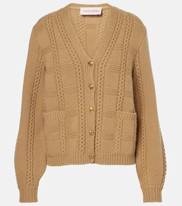 Valentino Garavani Virgin Wool Cardigan - Brown