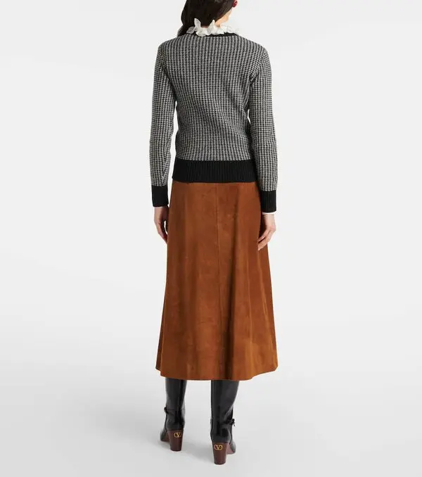 Valentino Garavani Houndstooth Virgin Wool Sweater
