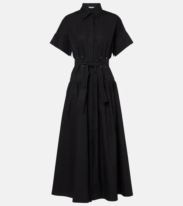 Max Mara Agoraio Pleated Shirt Dress - Black