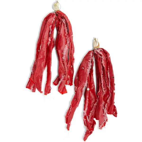 ISSHI Amaranthus Drop Earrings - Scarlet