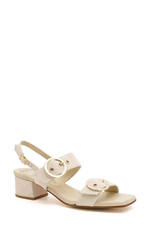 AMALFI BY RANGONI Miriam Slingback Sandal - Ivory Cashmere - Gold Buckle