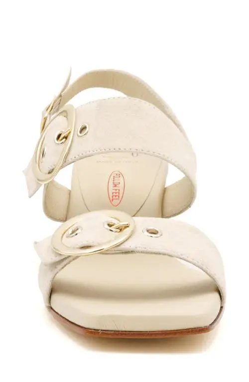 AMALFI BY RANGONI Miriam Slingback Sandal - Ivory Cashmere - Gold Buckle