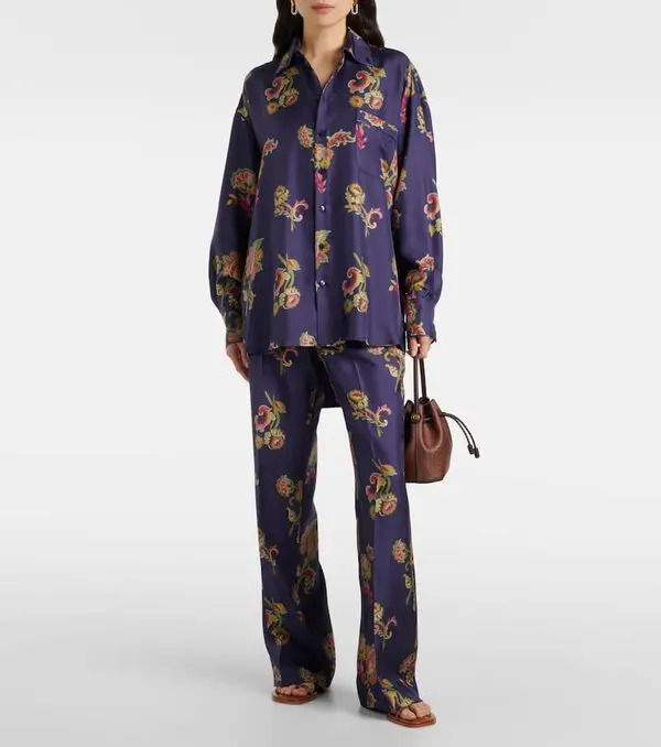 Etro Silk Palazzo Trousers