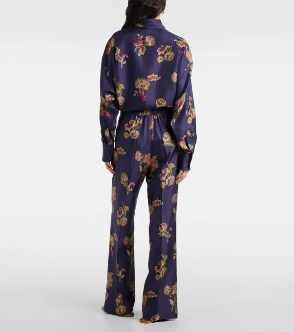 Etro Silk Palazzo Trousers