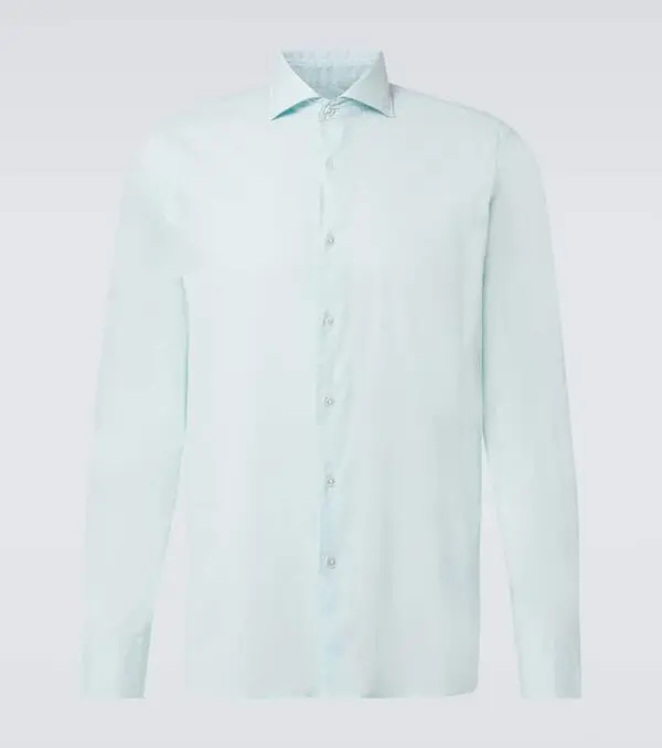 Fedeli Cotton-blend Shirt - Blue