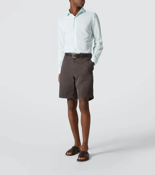 Fedeli Cotton-blend Shirt - Blue