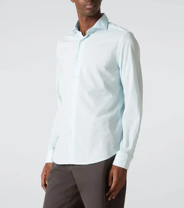 Fedeli Cotton-blend Shirt - Blue