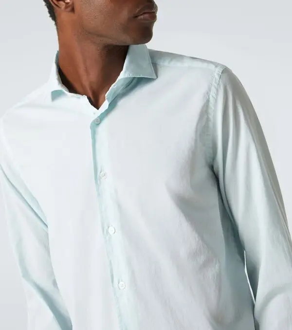 Fedeli Cotton-blend Shirt - Blue
