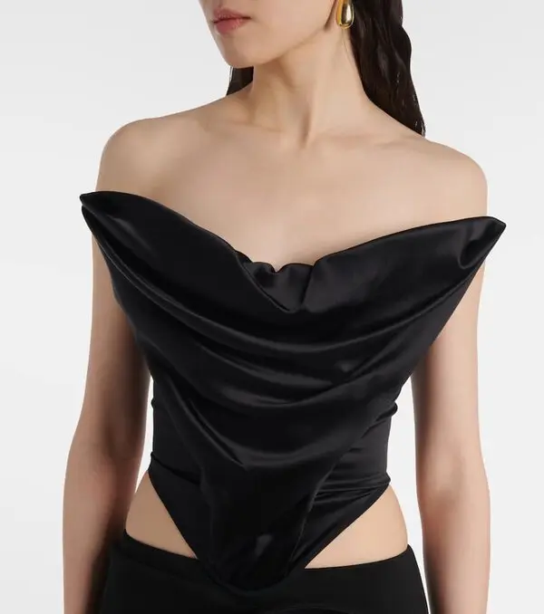 Magda Butrym Draped Silk-blend Satin Corset