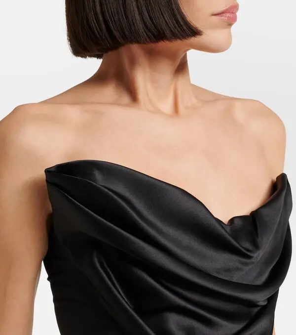 Magda Butrym Draped Silk-blend Satin Corset