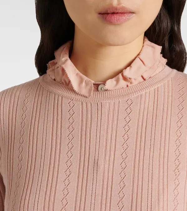 Valentino Garavani Pointelle Virgin Wool Sweater