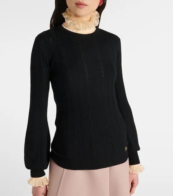 Valentino Garavani Maglia Virgin Wool Sweater - Black