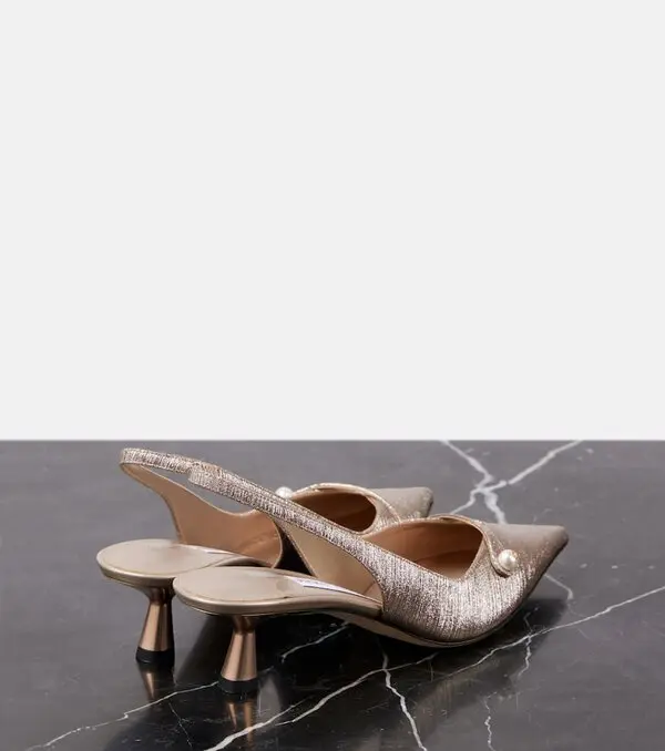 JIMMY CHOO Amita 45 Glitter Slingback Pumps