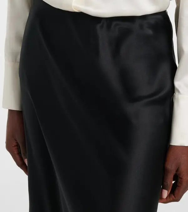 Max Mara Carnet Silk Satin Midi Skirt