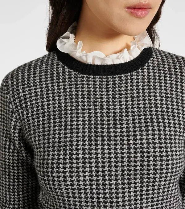 Valentino Garavani Houndstooth Virgin Wool Sweater