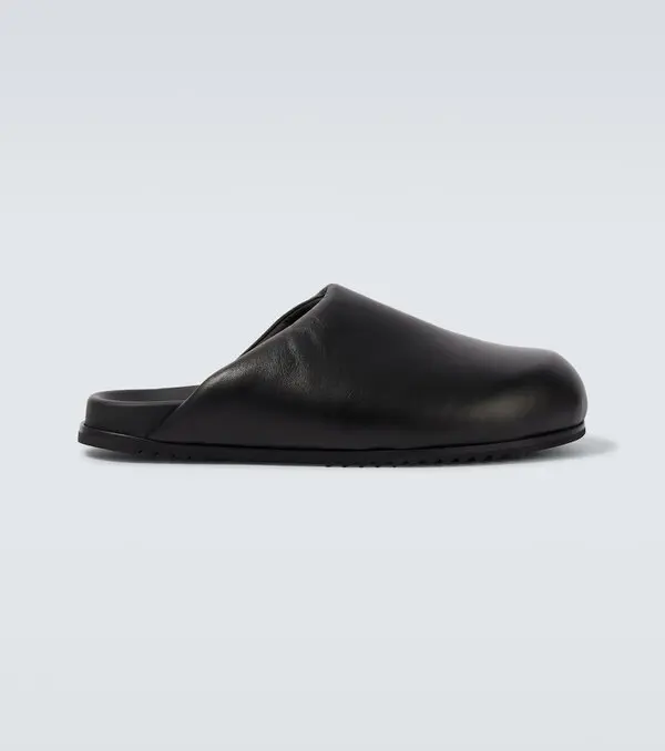 Rick Owens Granola Leather Mules - Black