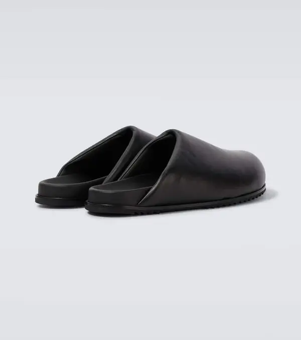 Rick Owens Granola Leather Mules - Black