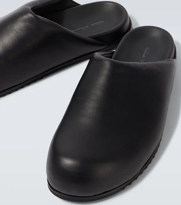 Rick Owens Granola Leather Mules - Black