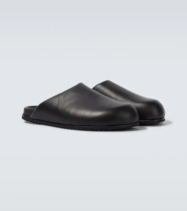 Rick Owens Granola Leather Mules - Black