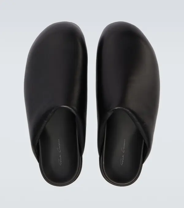 Rick Owens Granola Leather Mules - Black