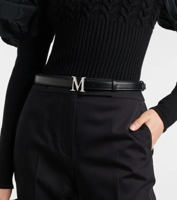 Max Mara Logo Leather Belt