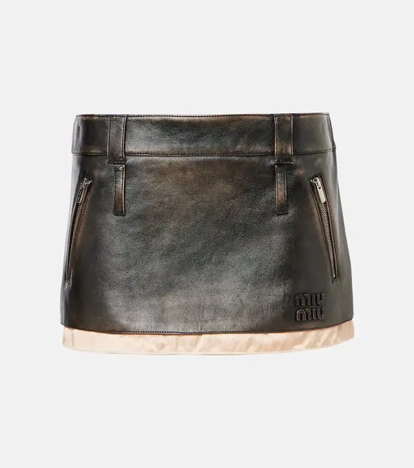 Miu Miu Leather Mini Skirt