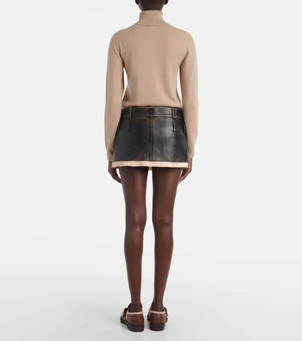 Miu Miu Leather Mini Skirt