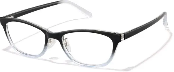 Zenni Oval Full Rim Eyeglasses - Black Clear Gradient