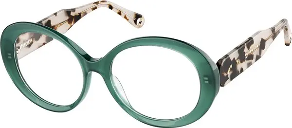 Zenni Oval Full Rim Eyeglasses - Green