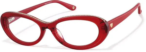Zenni Oval Full Rim Eyeglasses - Transparent Red