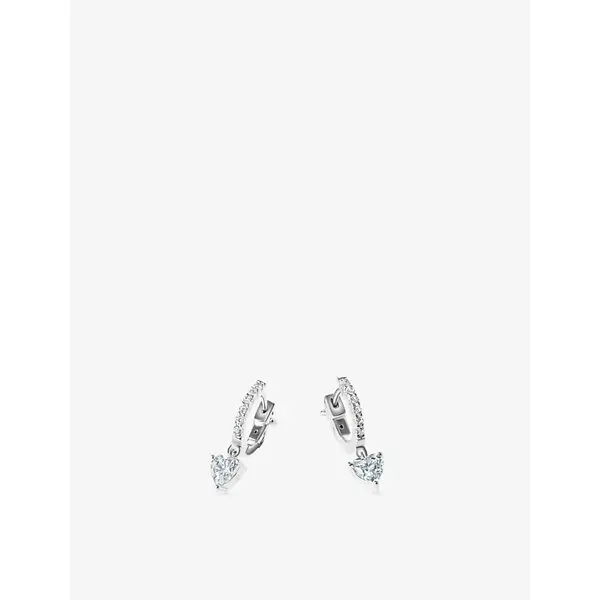 CARAT* LONDON Amare Heart-drop Hoop Earrings - Silver